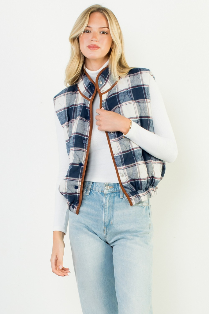 Maddi Plaid Vest – Julie's Clothing